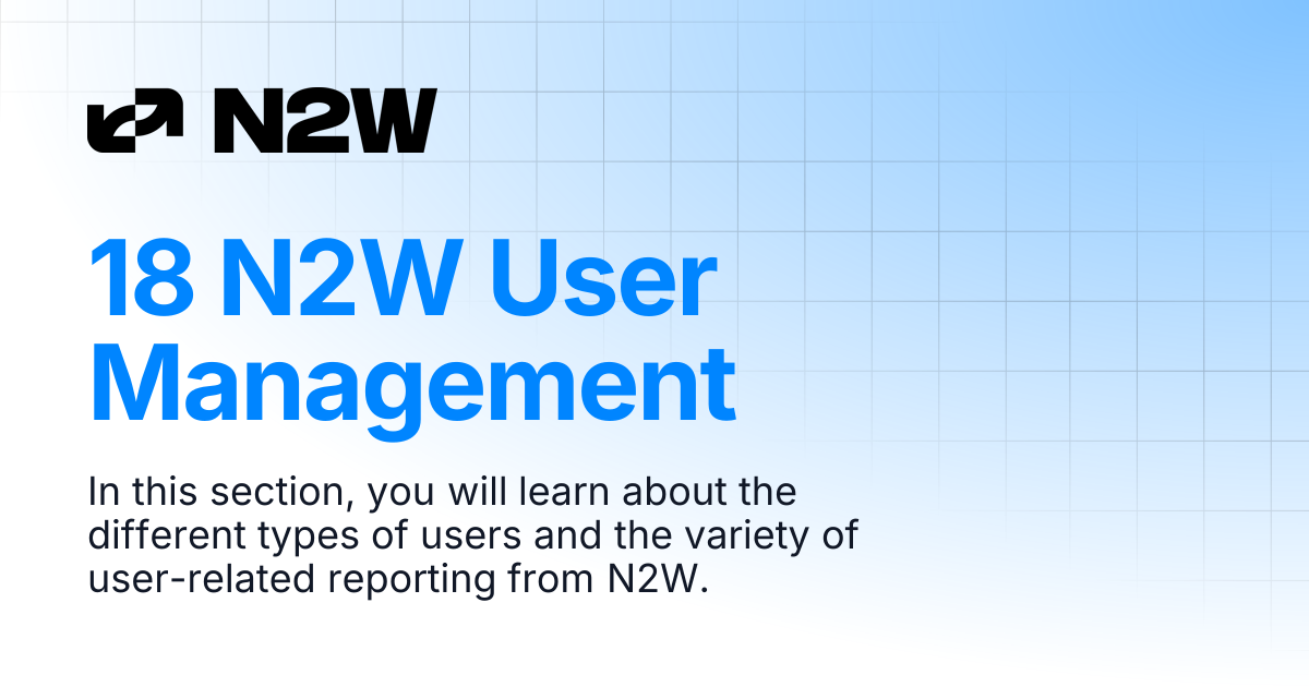 18 N2W User Management | N2W User Guide